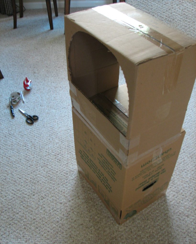 A Home-Made Puppet Theater - Blue Purple and Scarlett
