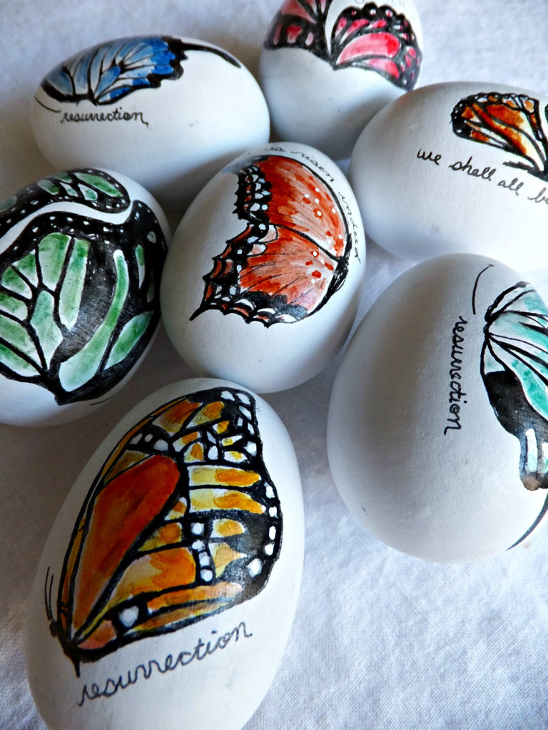 The Butterfly ~ Symbol of Resurrection - Blue Purple and Scarlett