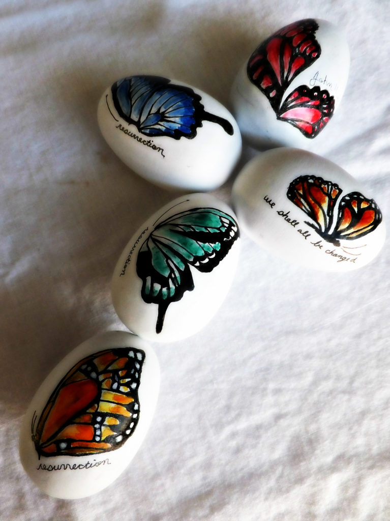 The Butterfly ~ Symbol of Resurrection - Blue Purple and Scarlett
